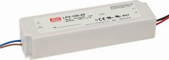 Блоки питания MEAN WELL LPV-100-24 импульсный для LED диодов 100,8Вт 24В DC 4,2А IP67 1 шт