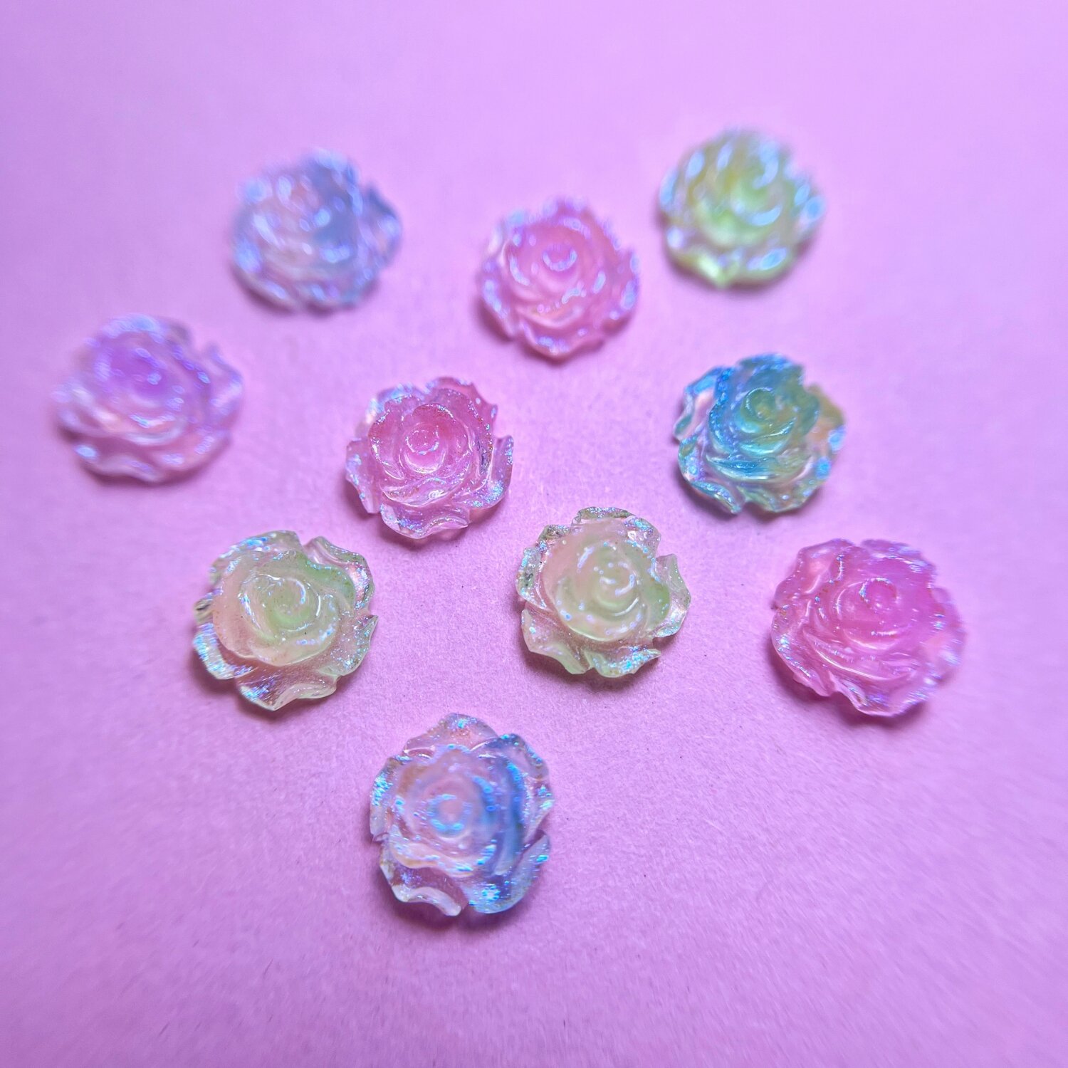 Фигурки объемные Цветочки №1844 Zoo Nail Art 10 шт. для дизайна ногтей