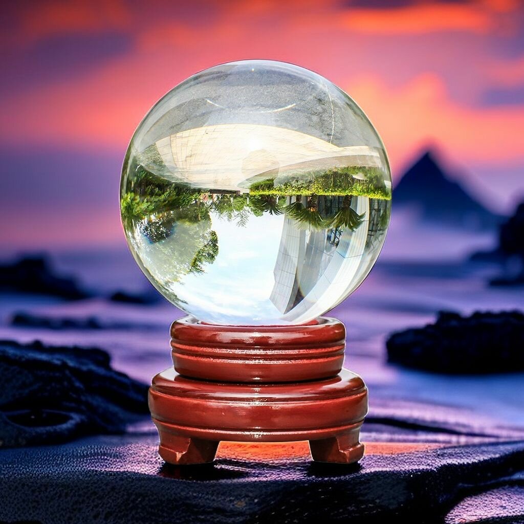 Магический хрустальный шар, гадание, ритуал, 10 см, с подставкой и подарочной коробкой