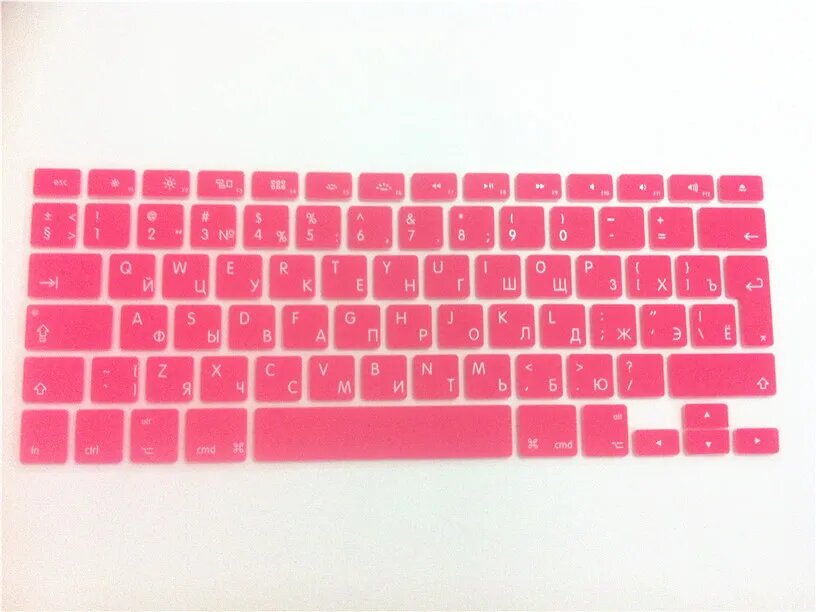 Силиконовый чехол для клавиатуры Powforward для MacBook Pro Air 13", 15", 17" (до 2017) Розовый