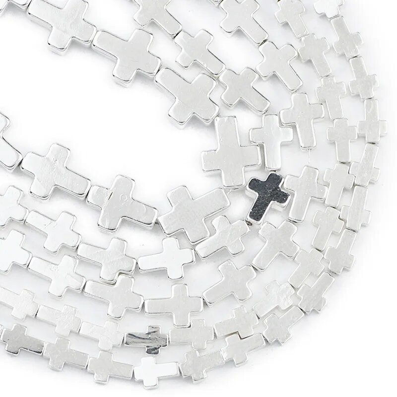 Натуральные бусины из гематита HGKLBB, крестообразные, розовое золото, Белый, 4x6mm 60pcs, Platinum