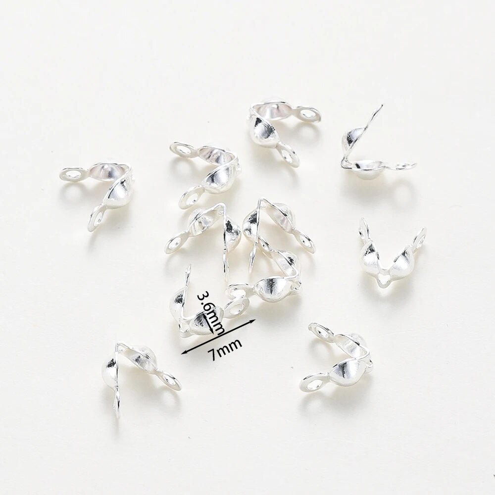 Золотые позолоченные бусины St.kunkka Белый, 3mm x 100pcs, Silver