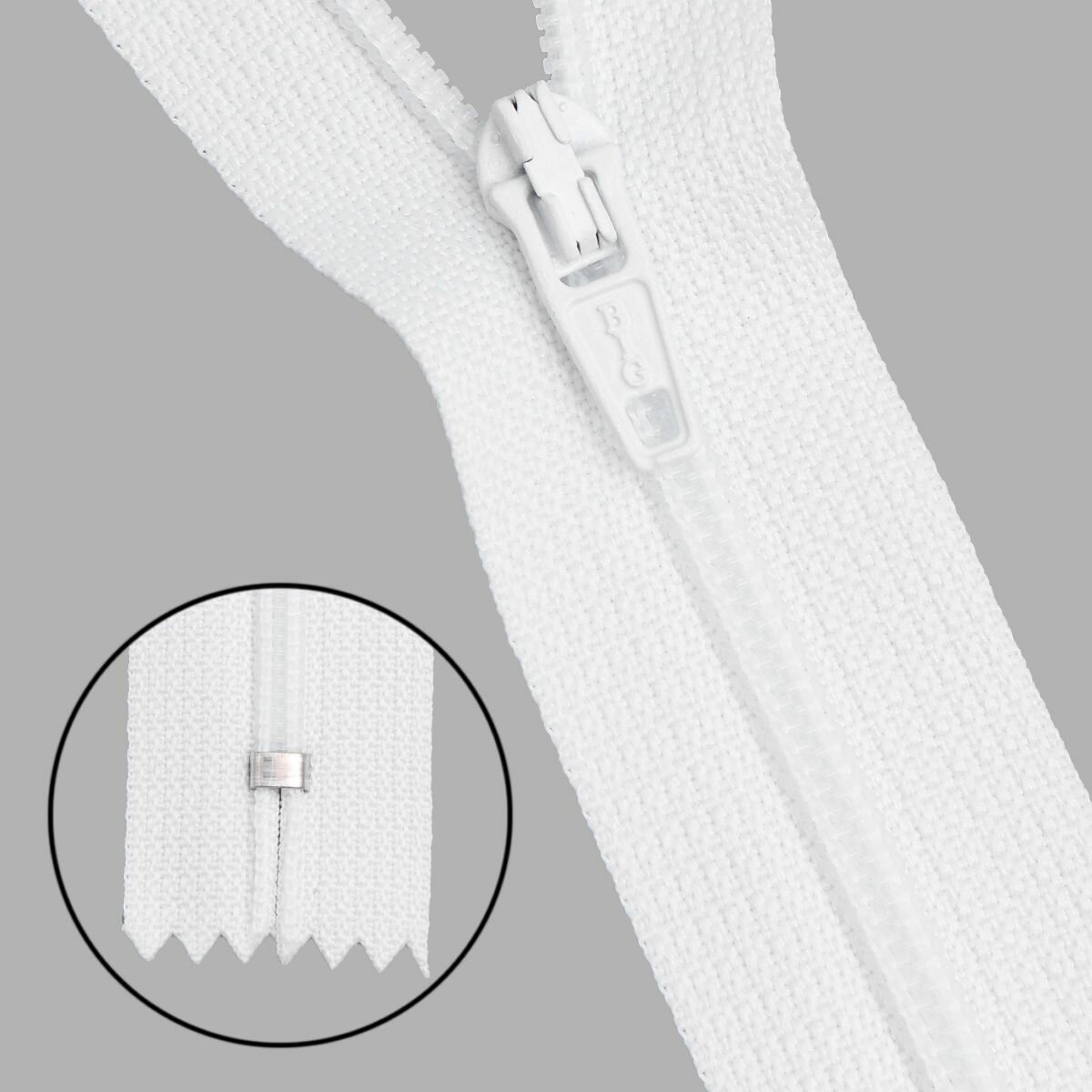 30091 Молния пластиковая бел тип-3 авт 20см
