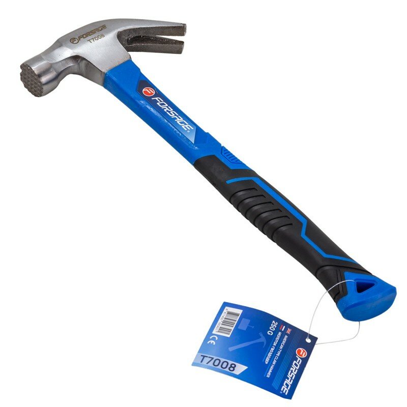 Молоток-гвоздодер с магнитным держателем гвоздя 250гр. FORSAGE