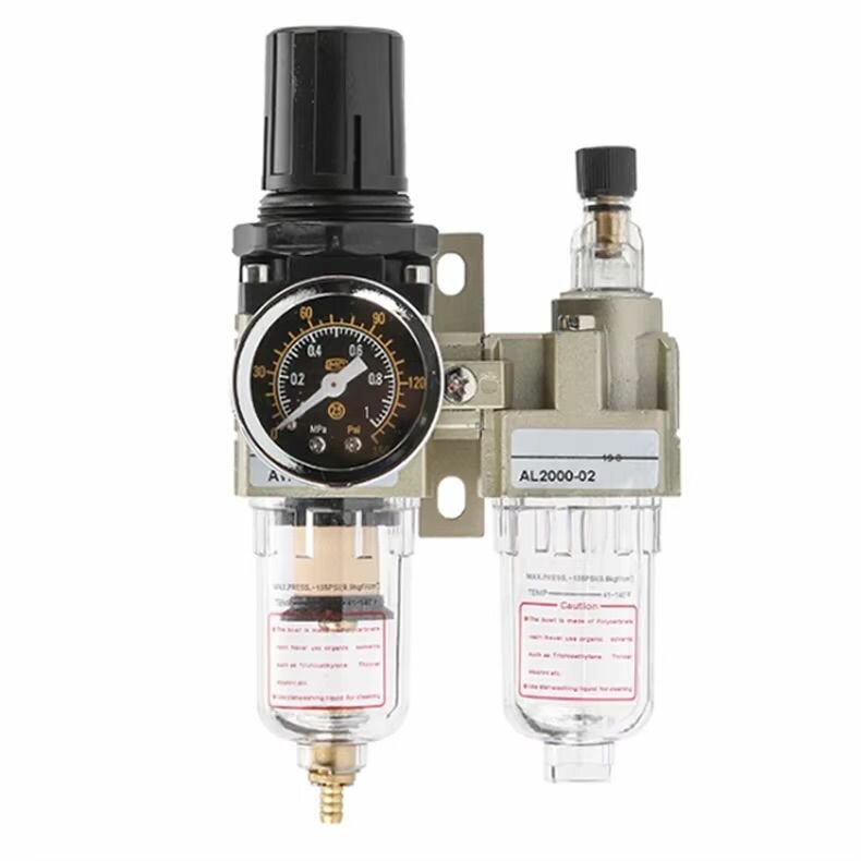 Регулятор давления воздуха фильтр влагоотделитель , лубрикатор 1/4" AL2000-02 ; AL2000-02, блок подготовки воздуха