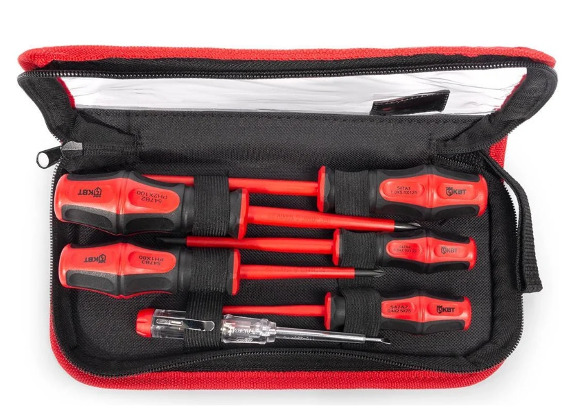 78617 НИО-06 профи (КВТ) Набор диэлектрических отверток для работ под напряжением до 1000 В