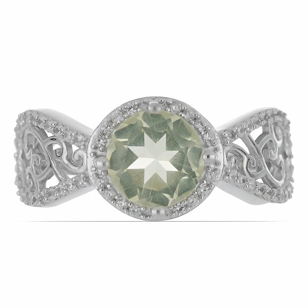 Кольцо, серебро, 925 проба, родирование, топаз, циркон