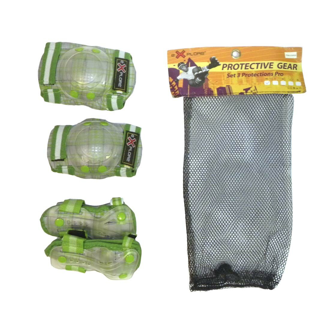 Защита Explore Cooper (комплект) для катания на роликовых коньках, скейтбордах, самокатах. р xS Plaid Green