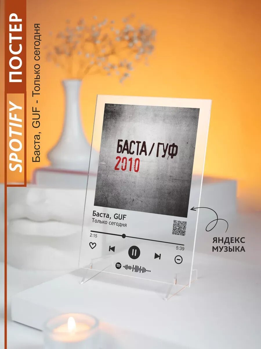 Подарок подруге спотифай постер Баста, Гуф - только сегодня