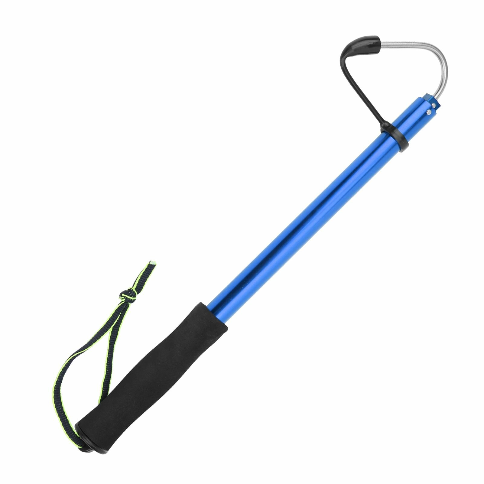 Портативный телескопический багор для морской рыбалки, удочка из алюминиевого сплава с крючком для копья из нержавеющей стали, синий 120 см
