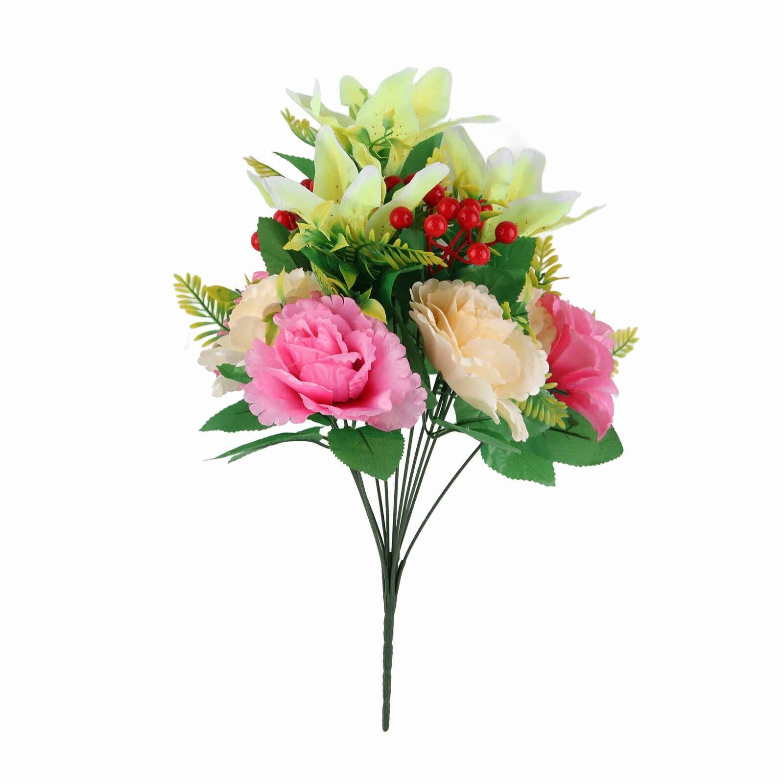 Искусственный букет лилий и пионов, имитация поддельных цветов, домашняя цветочная композиция, букет на день рождения, свадьбу, ритуальное украшение