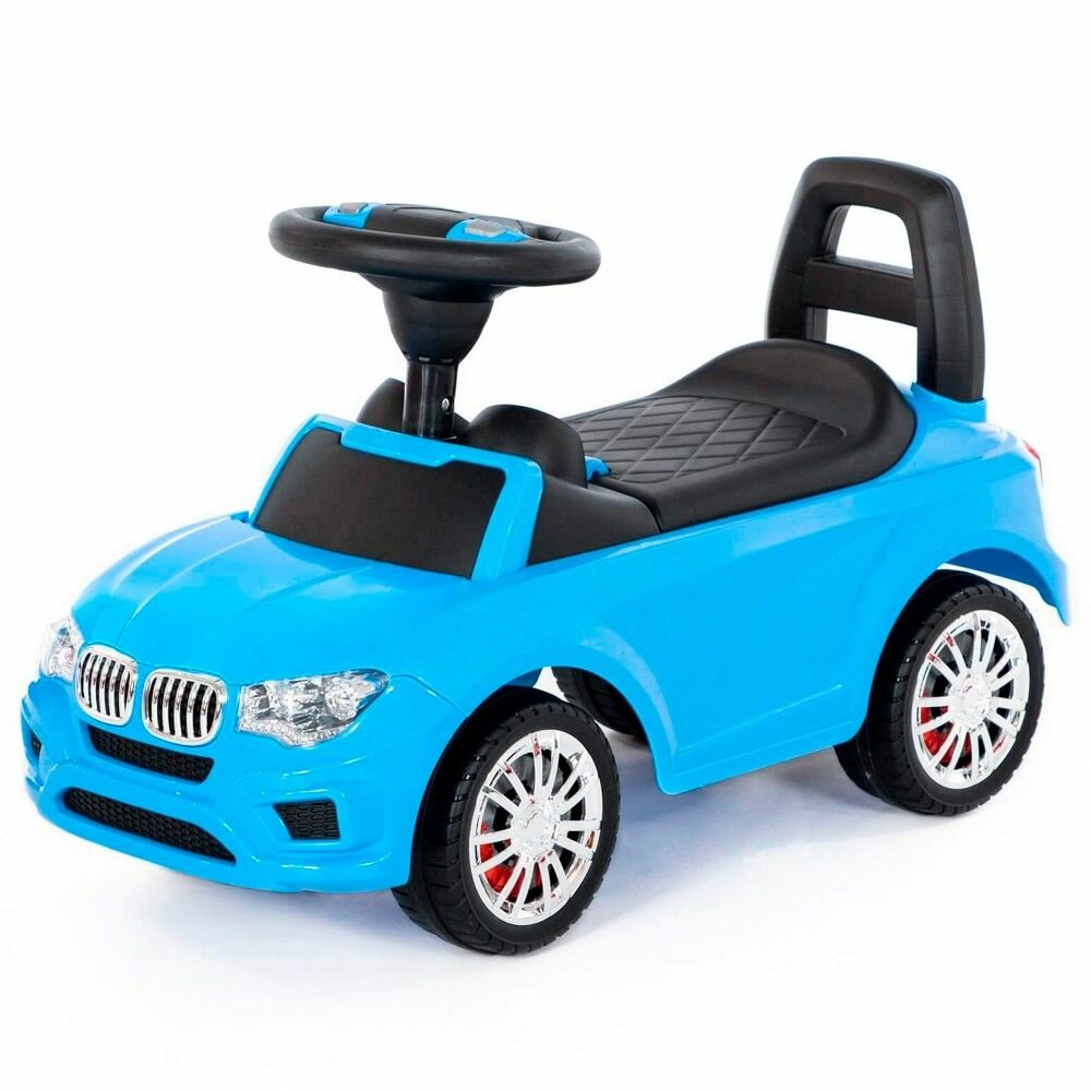 Автомобиль-каталка Полесье "SuperCar", № 5, со звуковым сигналом, голубая (84521)