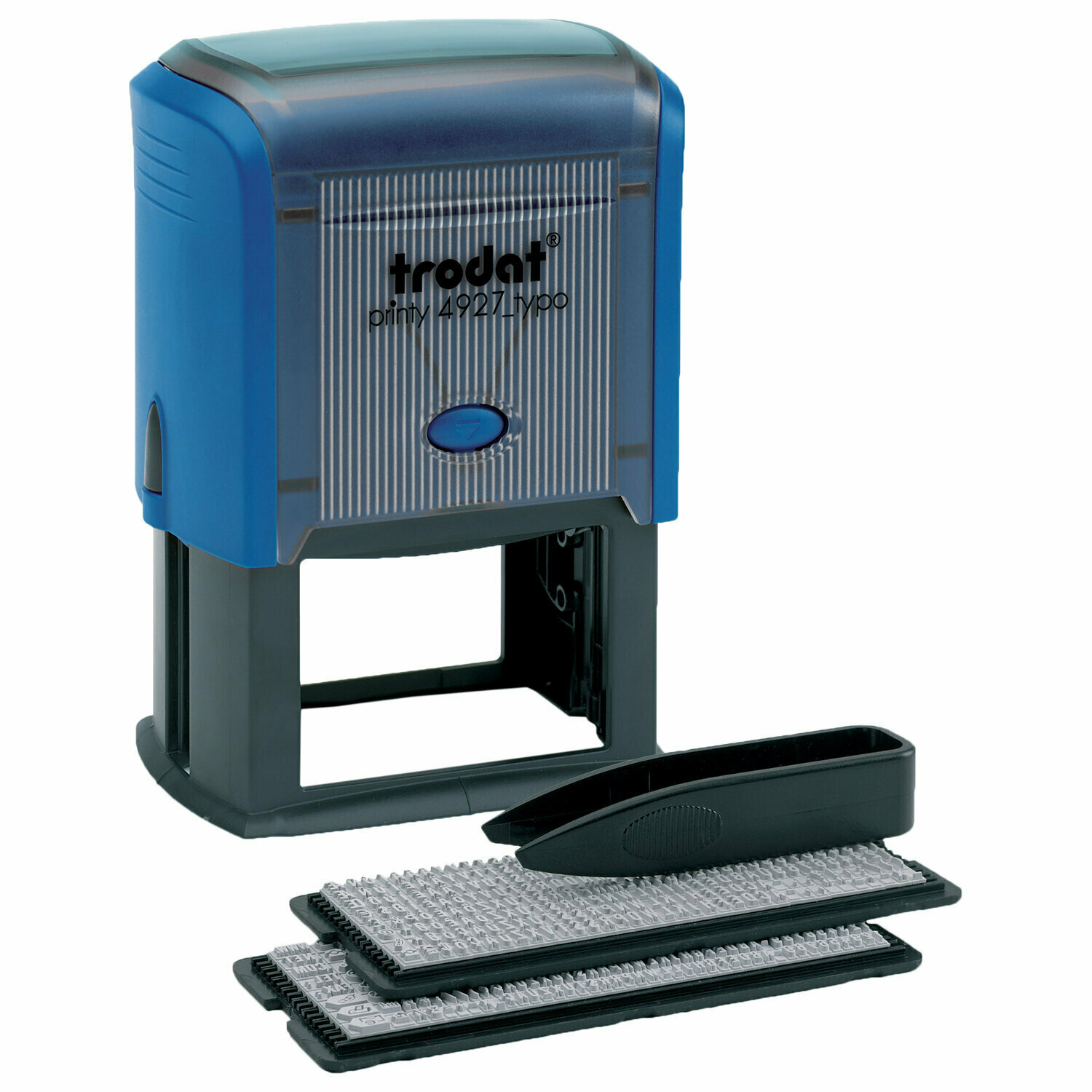Штамп самонаборный Trodat 8 строк, оттиск 60х40 мм, синий без рамки, 4927, DB, с кассами (4957)