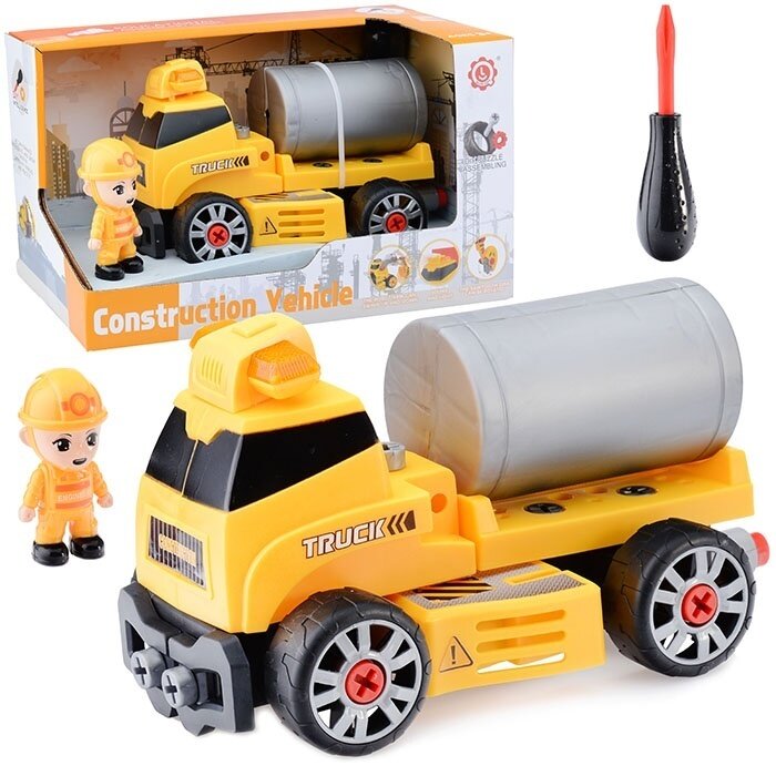 Машина-конструктор Oubaoloon 38 элементов, с отверткой и фигуркой строителя, в коробке (QL6013C-5)