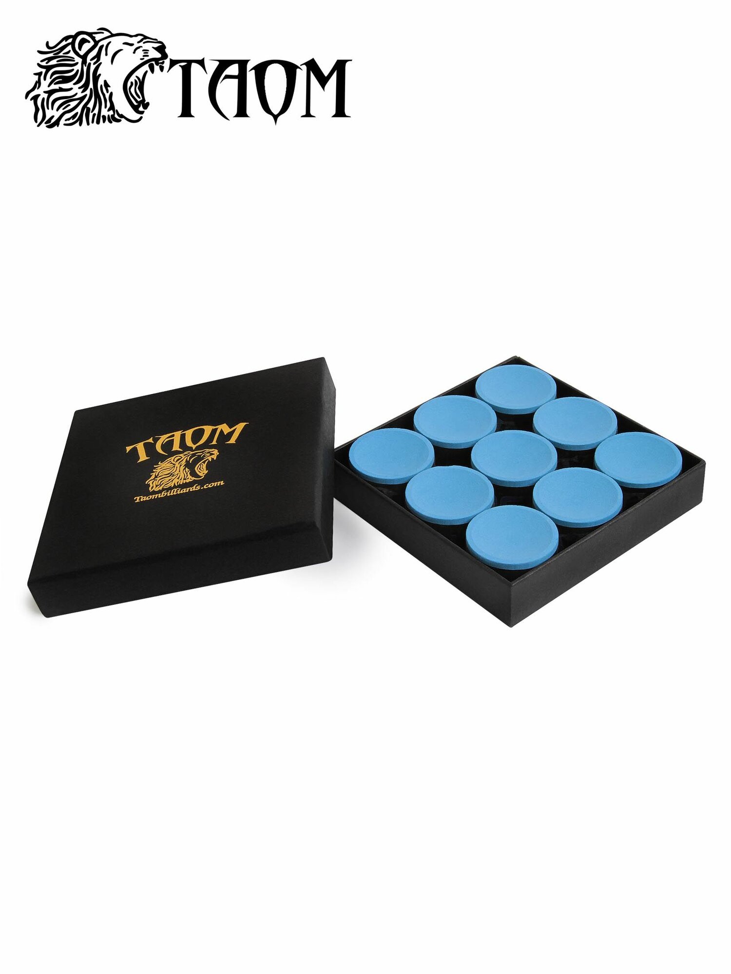 Мел для бильярда Taom V10 Chalk Blue в коробке, 9 шт.