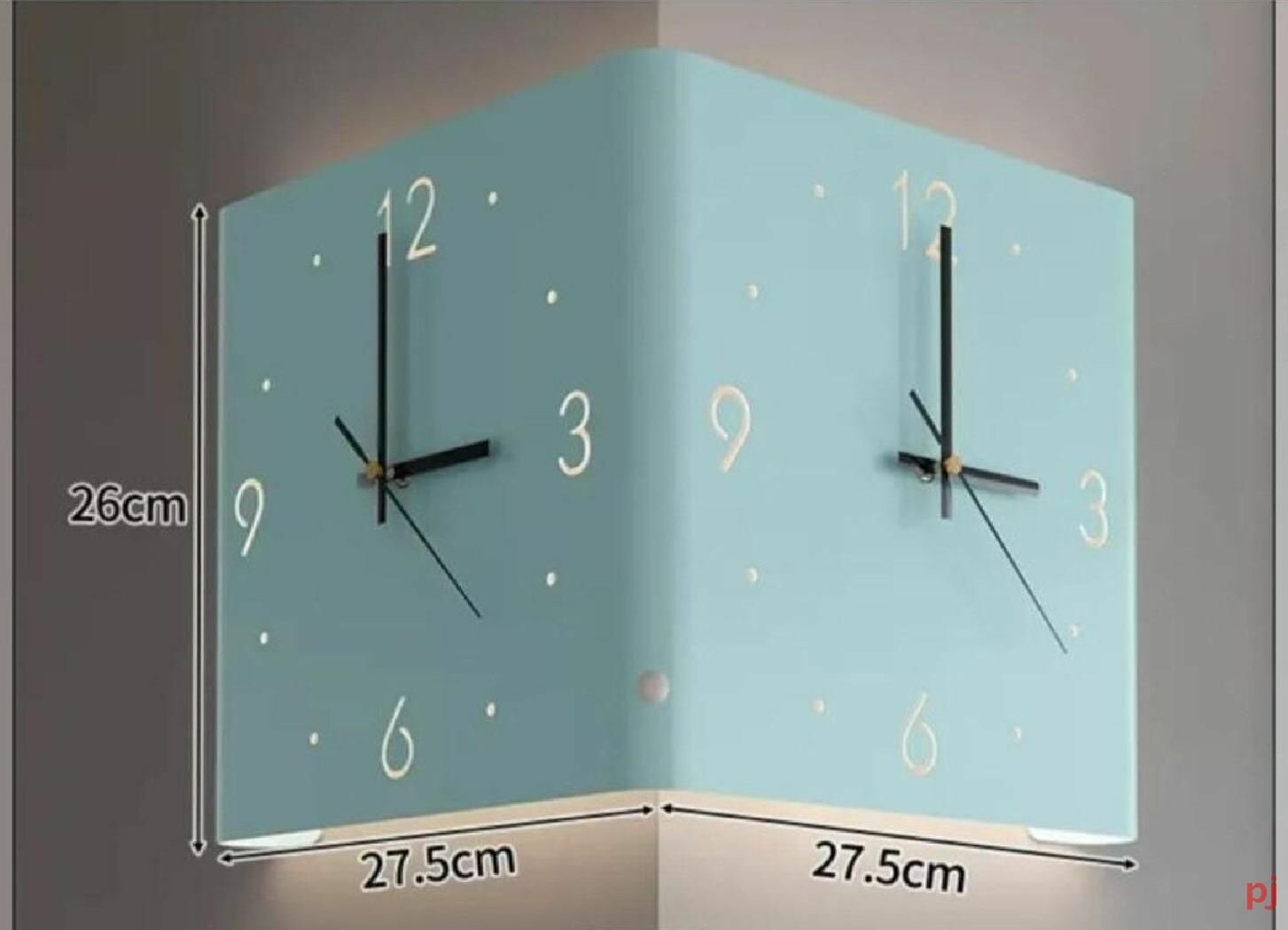 Часы настенные, угловые, 3D, LED-подсветка, с датчиком движения