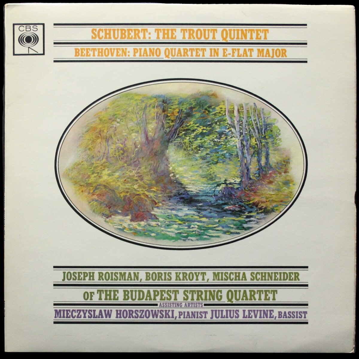 Виниловая пластинка CBS Budapest String Quartet – Schubert: The Trout Quintet / Beethoven: Piano Quartet In E-Flat Major