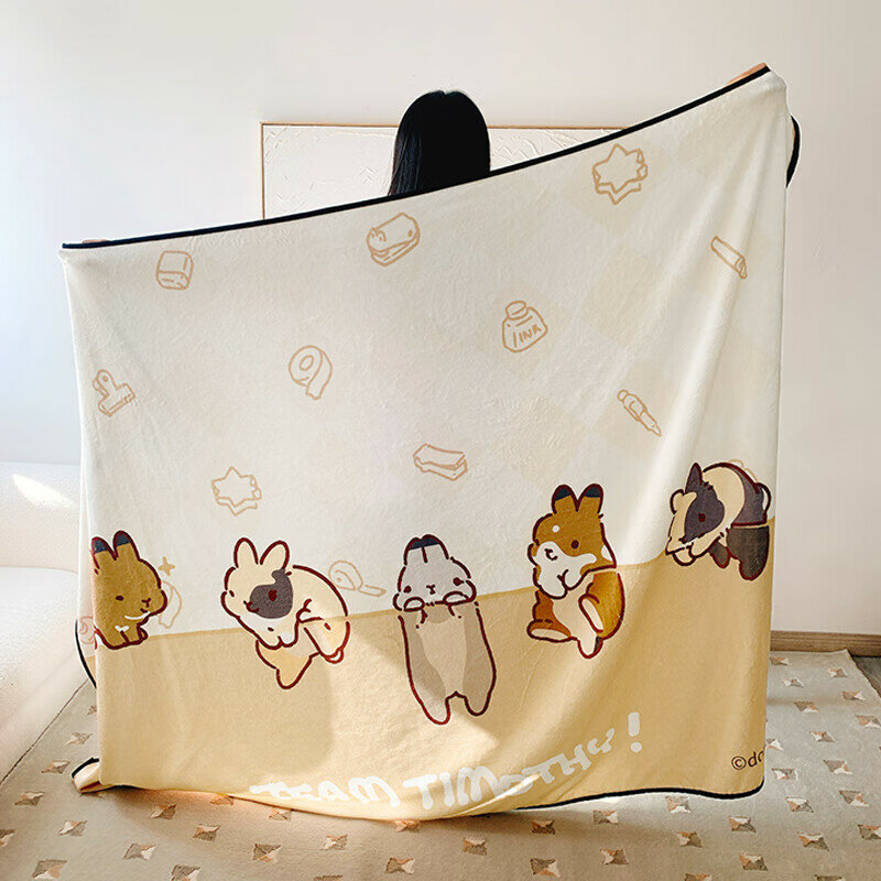 Flash Pad Capybara Office Student Nap Blanket Blanket Four-level Universal Air-conditioned Sofa Nap Shawl Blanket Cover