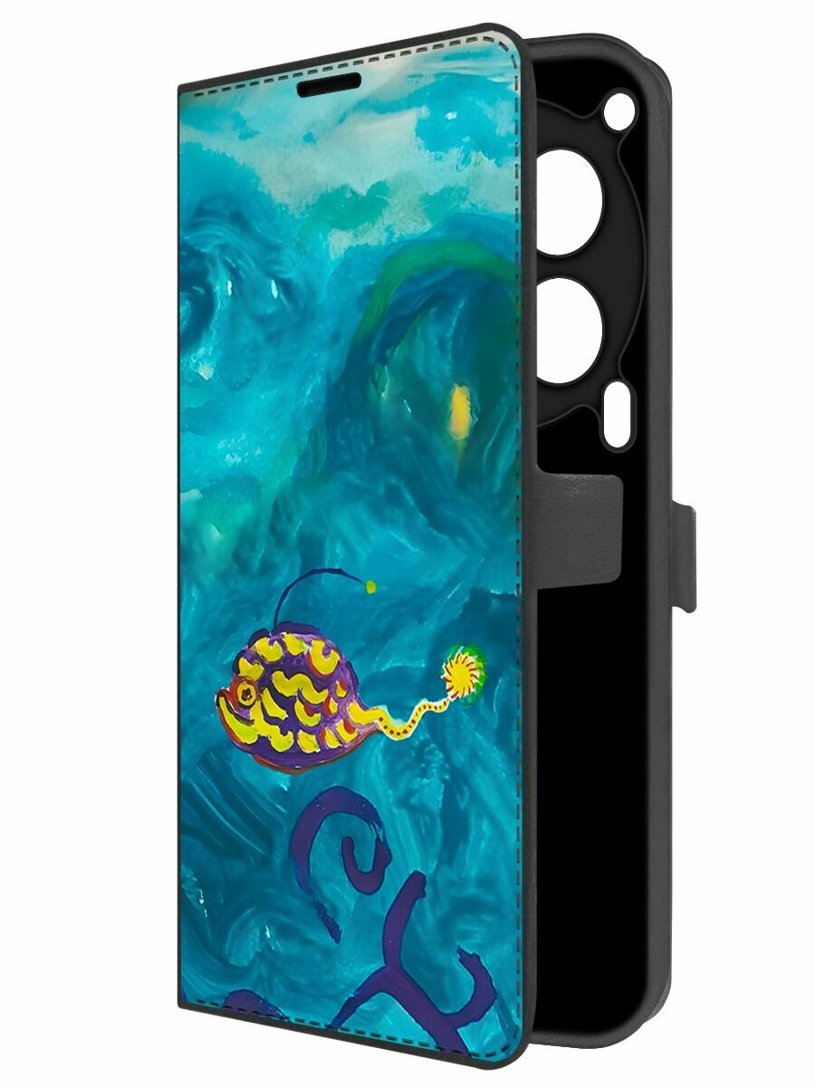 Чехол-книжка Krutoff Eco Book для TECNO Camon 30 5G Удильщик (черный)