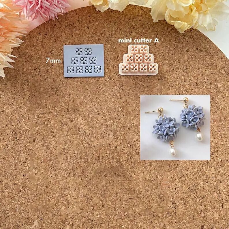 Формы для полимерной глины "Мини-цветок, лист, лепесток" C022-A