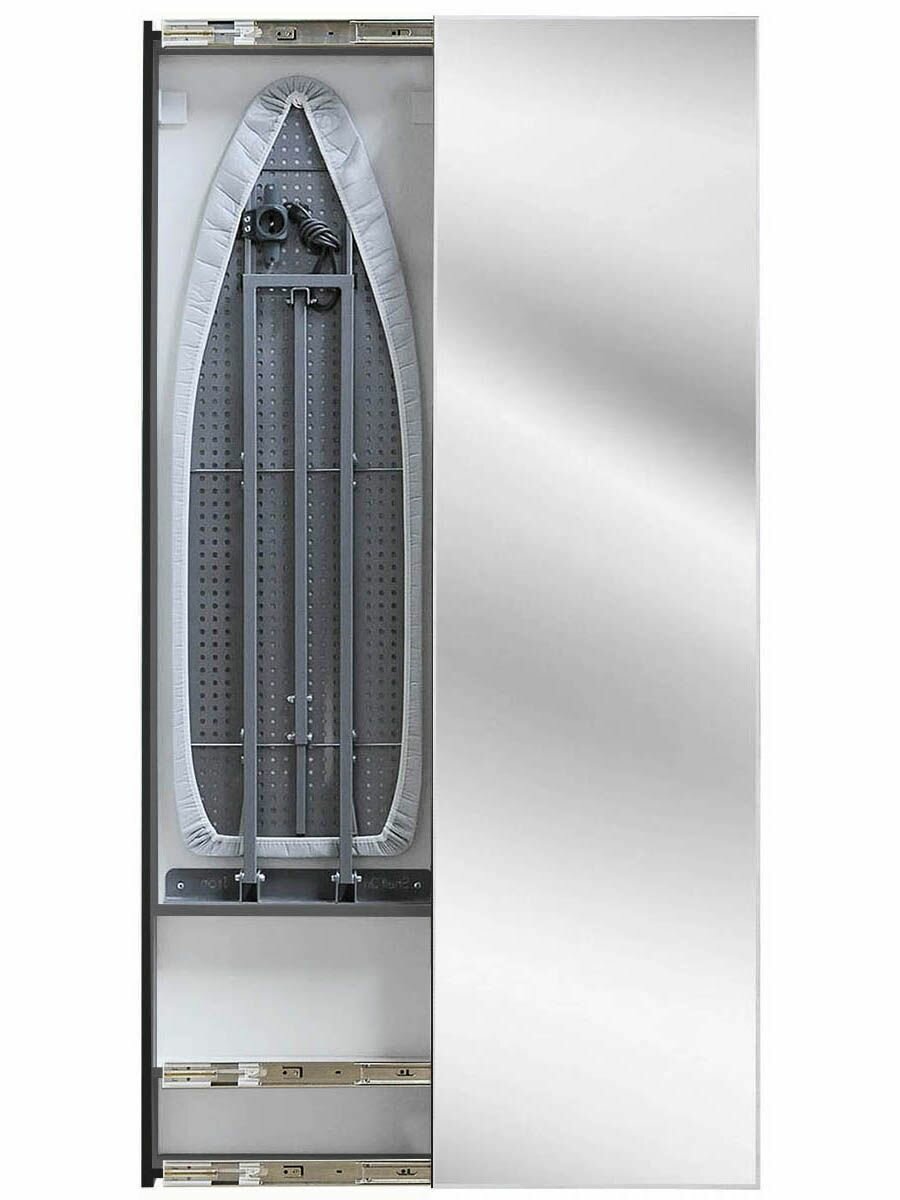 Встроенная гладильная доска с зеркальным фасадом Айрон Бокс, венге купе право