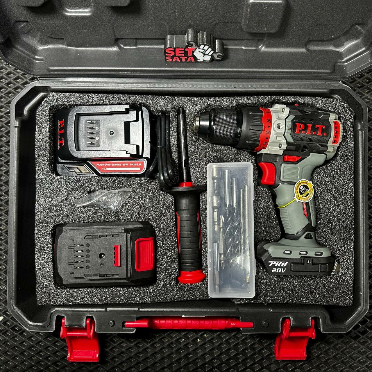 Дрель ударная бесщет аккум P.I.T. PSB20H-13D/3 X-DRIVER (20В, 75Нм, мет патрон13мм, 2ск,1АКБ 4Ач, ЗУ, кейс)