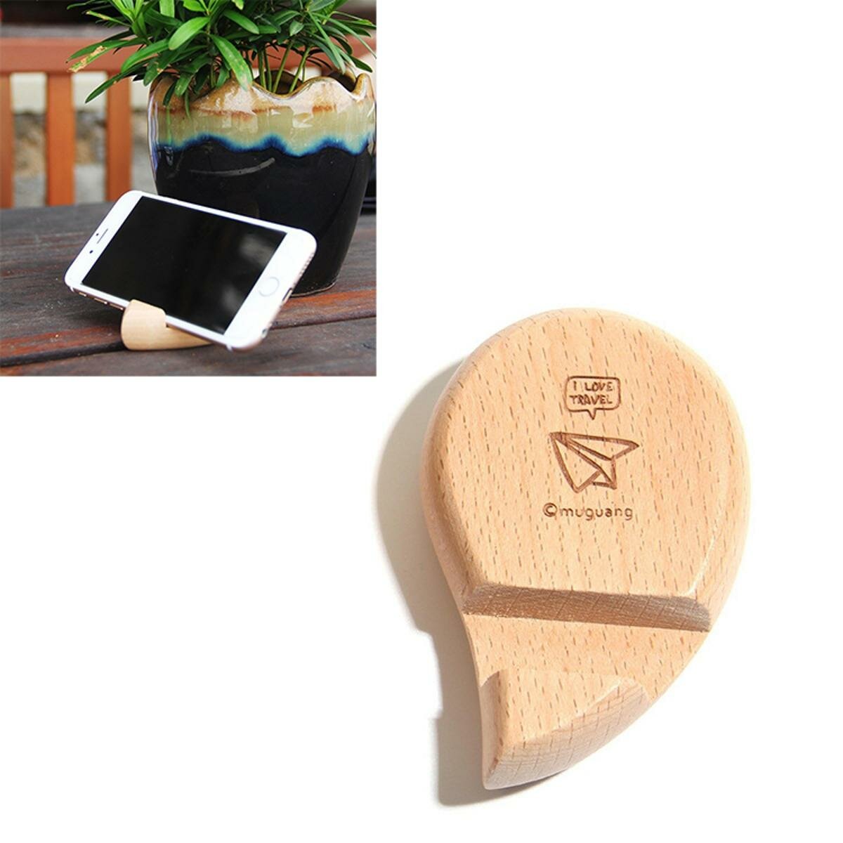 Креативный и практичный держатель для мобильного телефона из деревянных бревен, устанавливаемый на автомобиль