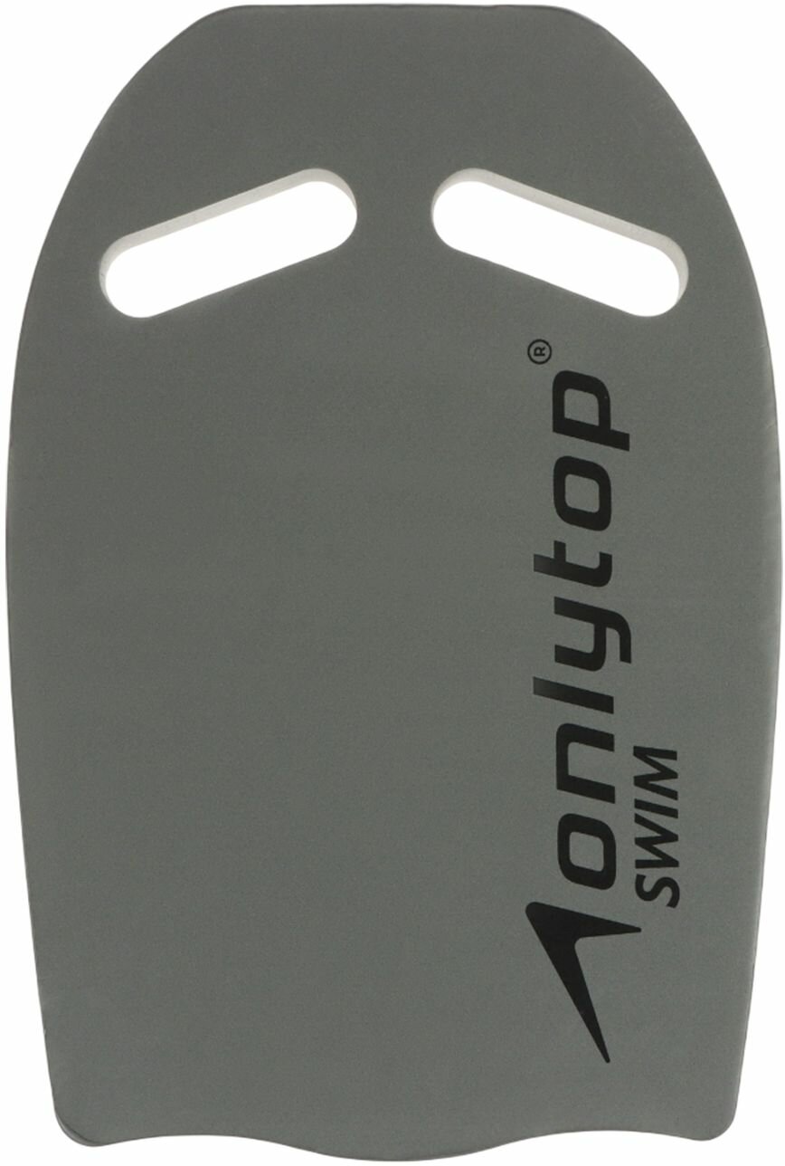 Доска EVA ONLYTOP для улучшение техники плавания, колобашка тренировочная для бассейна и аквааэробики, спортивный тренажер для взрослых и детей, 44х28х3.3 см, цвет серый