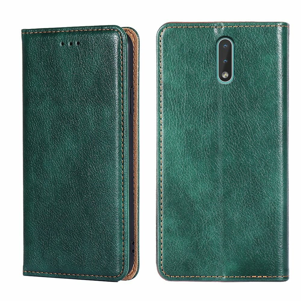 Чехол-книжка MyPads, для Nokia 2.3, искусственный кожа, зеленый