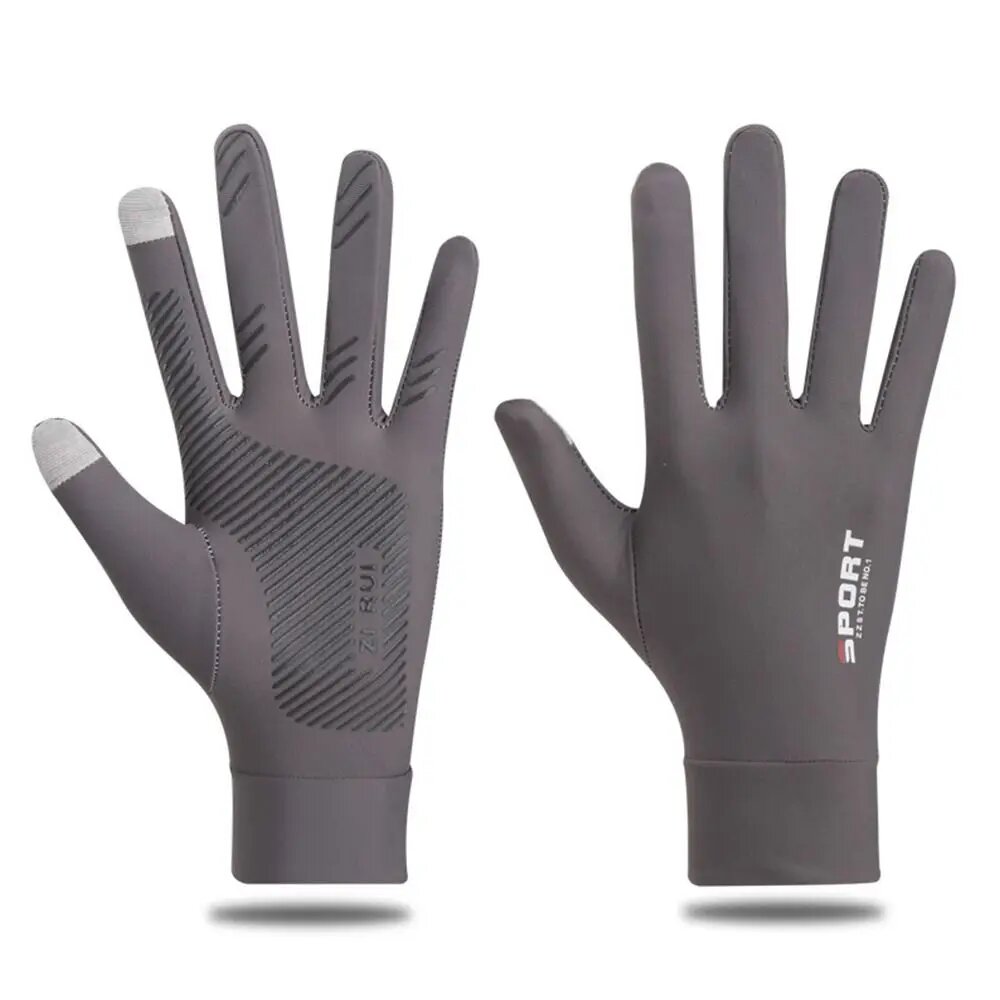 Летние солнцезащитные перчатки с защитой от ультрафиолета, тонкие дышащие Серый, Grey-L