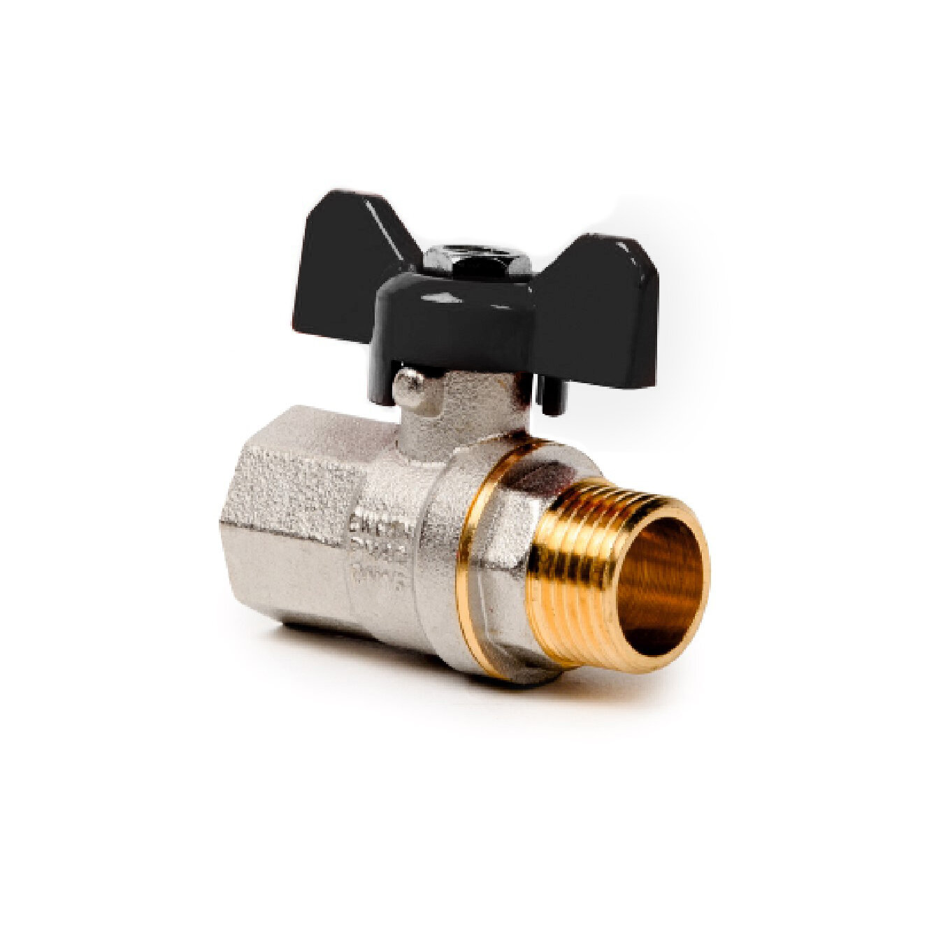 Кран шаровой 1", внутренний-наружный, PN-40, ручка-бабочка, РТП | 27391