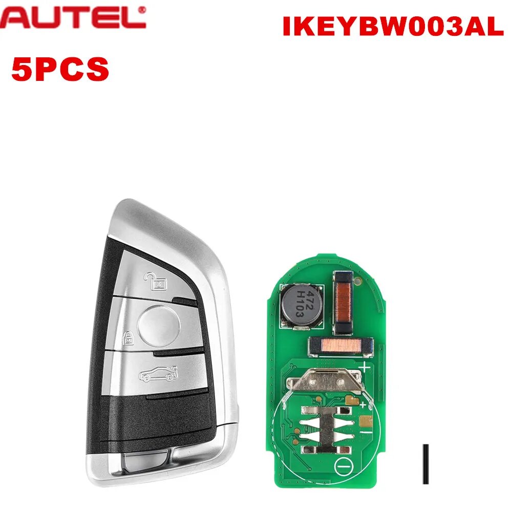 5 шт. AUTEL бритва IKEYBW004AL/ IKEYBW003AL для BMW 3 кнопки/4 кнопки умный универсальный ключ с программатором ключей MaxiIM KM100 E 5PCS IKEYBW003AL