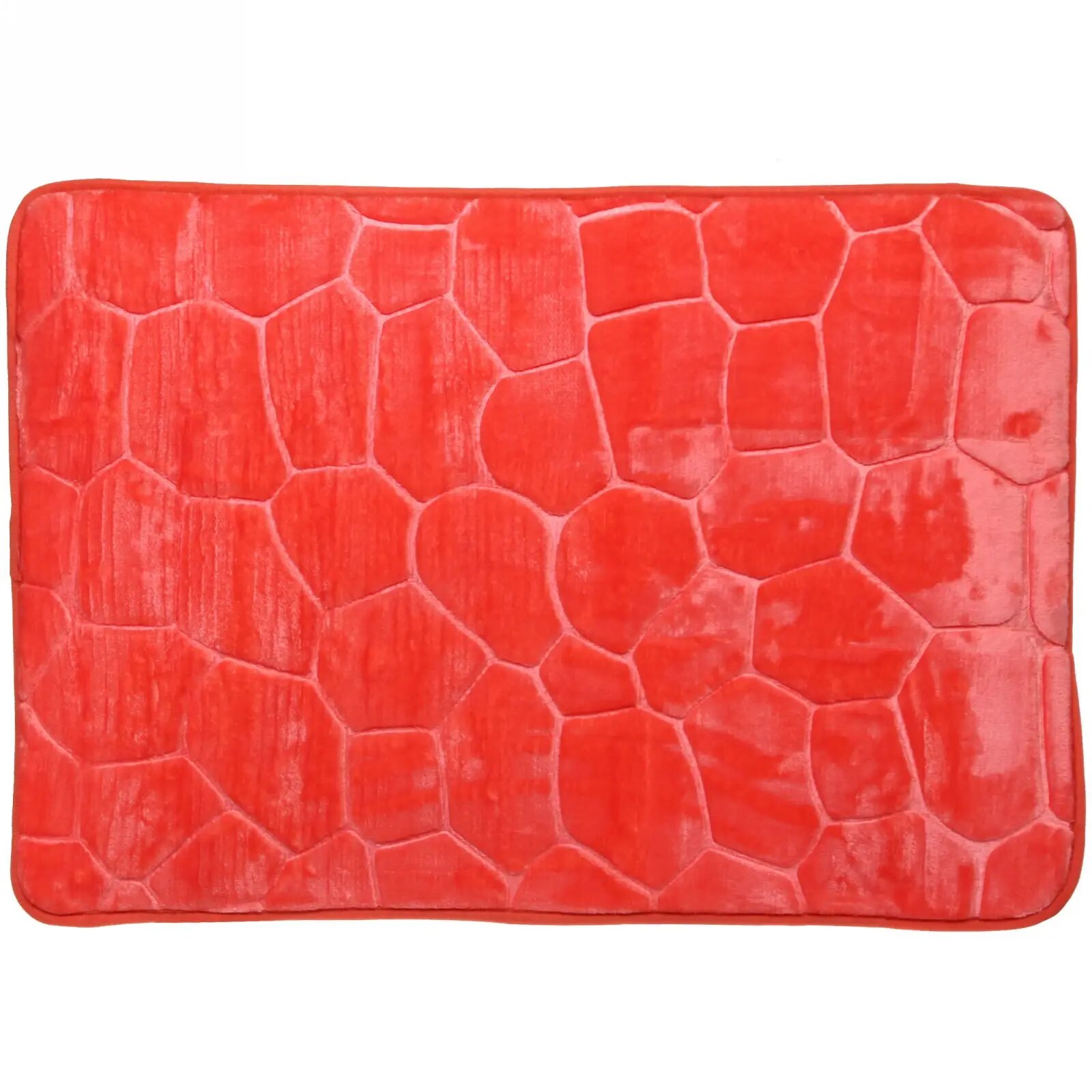 Коврик для ванной 45х70 см, красный, полиэстер, мягкая текстура