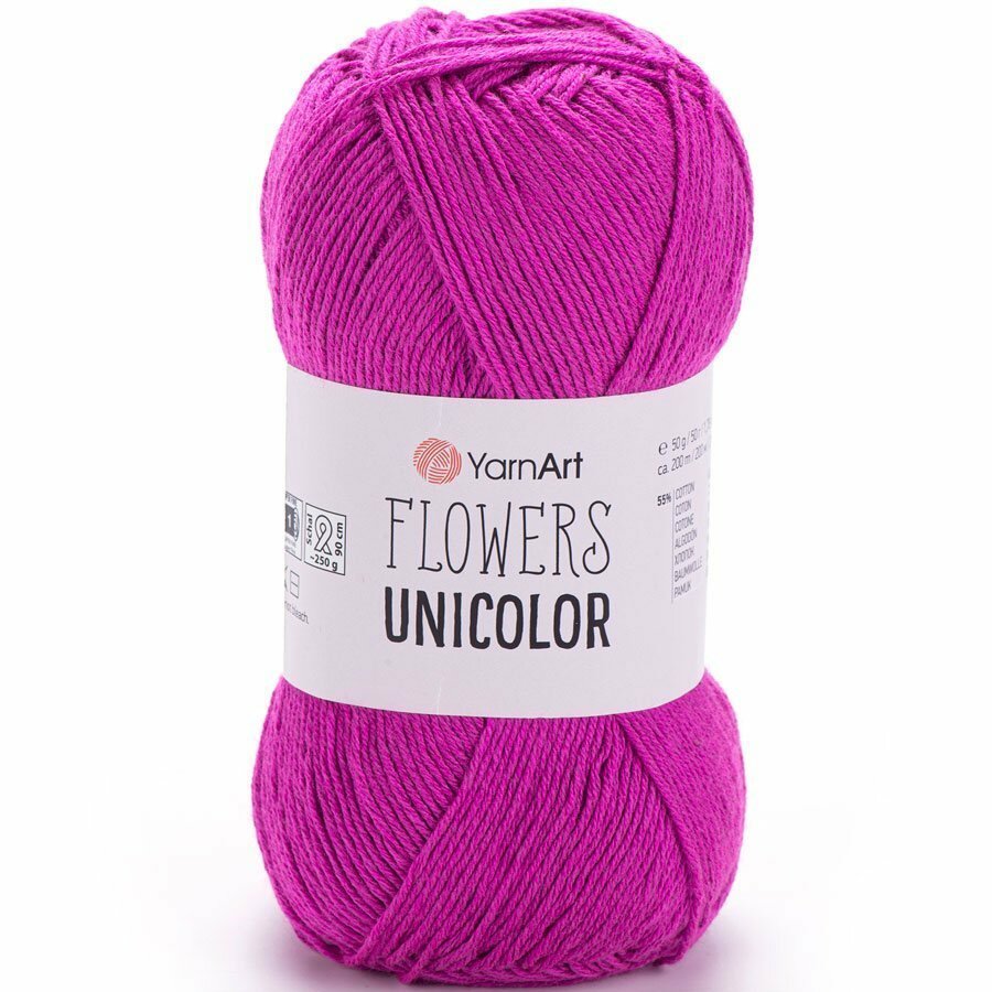 Пряжа Yarnart FLOWERS UNICOLOR 750 яр. мальва (5 мотков)