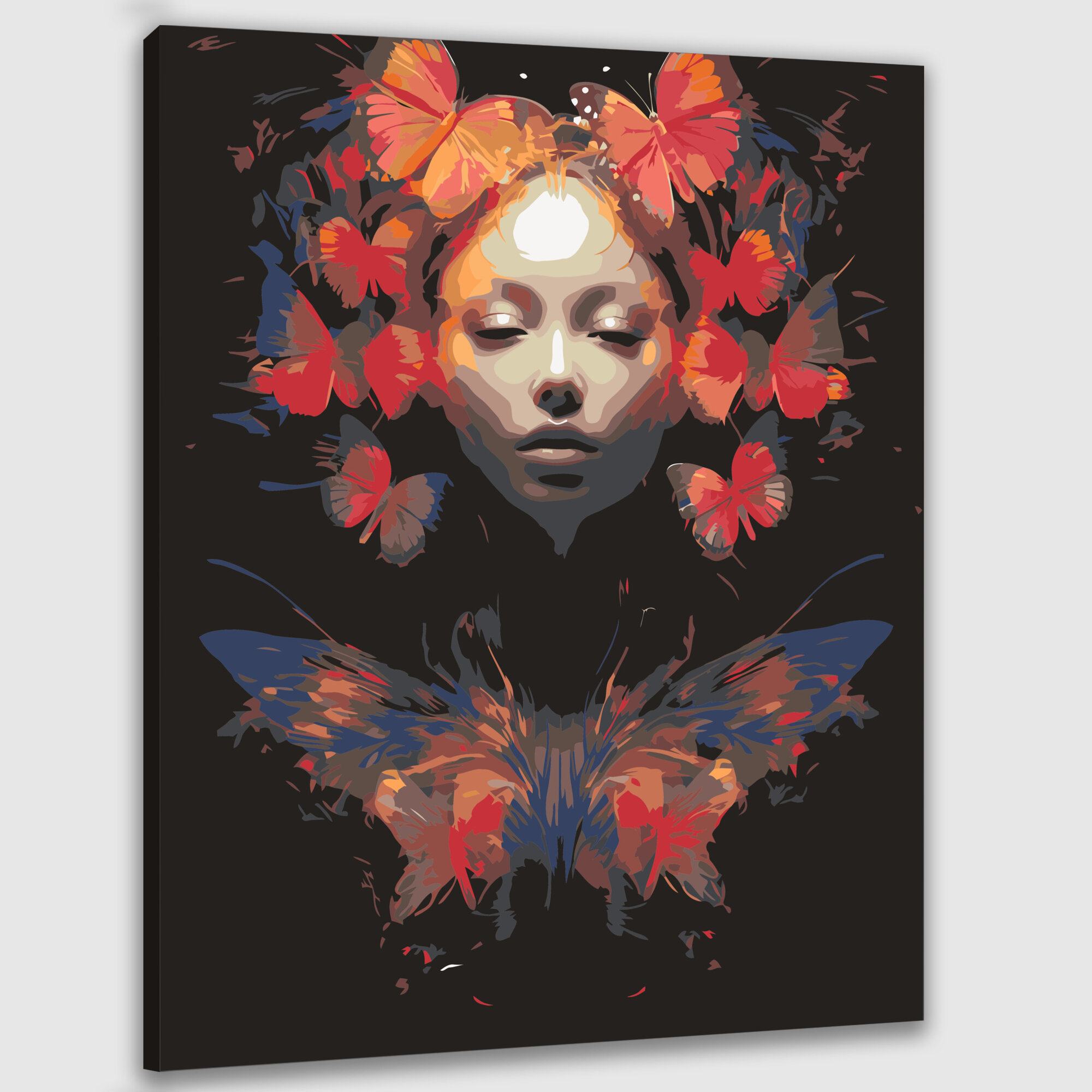 Картина по номерам 40x50 см, цифровая работа, Ами Джадд, скрытая девушка, закрытое лицо, фигура, фон