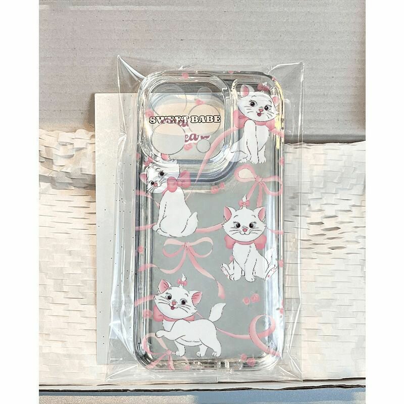 Чехол "Девочка розовая кошка Мэри", для Apple 16 PRO, прозрачный