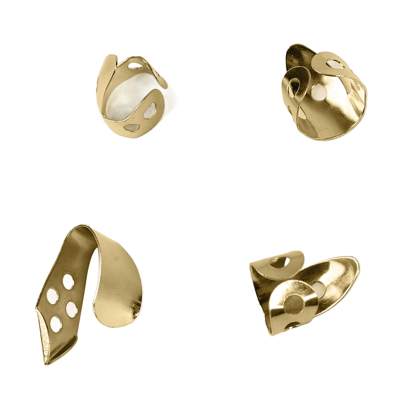 4 шт, гитарный медиатор из нержавеющей стали, глянцевый внешний вид, металлический палец, аксессуары для гитары, золото