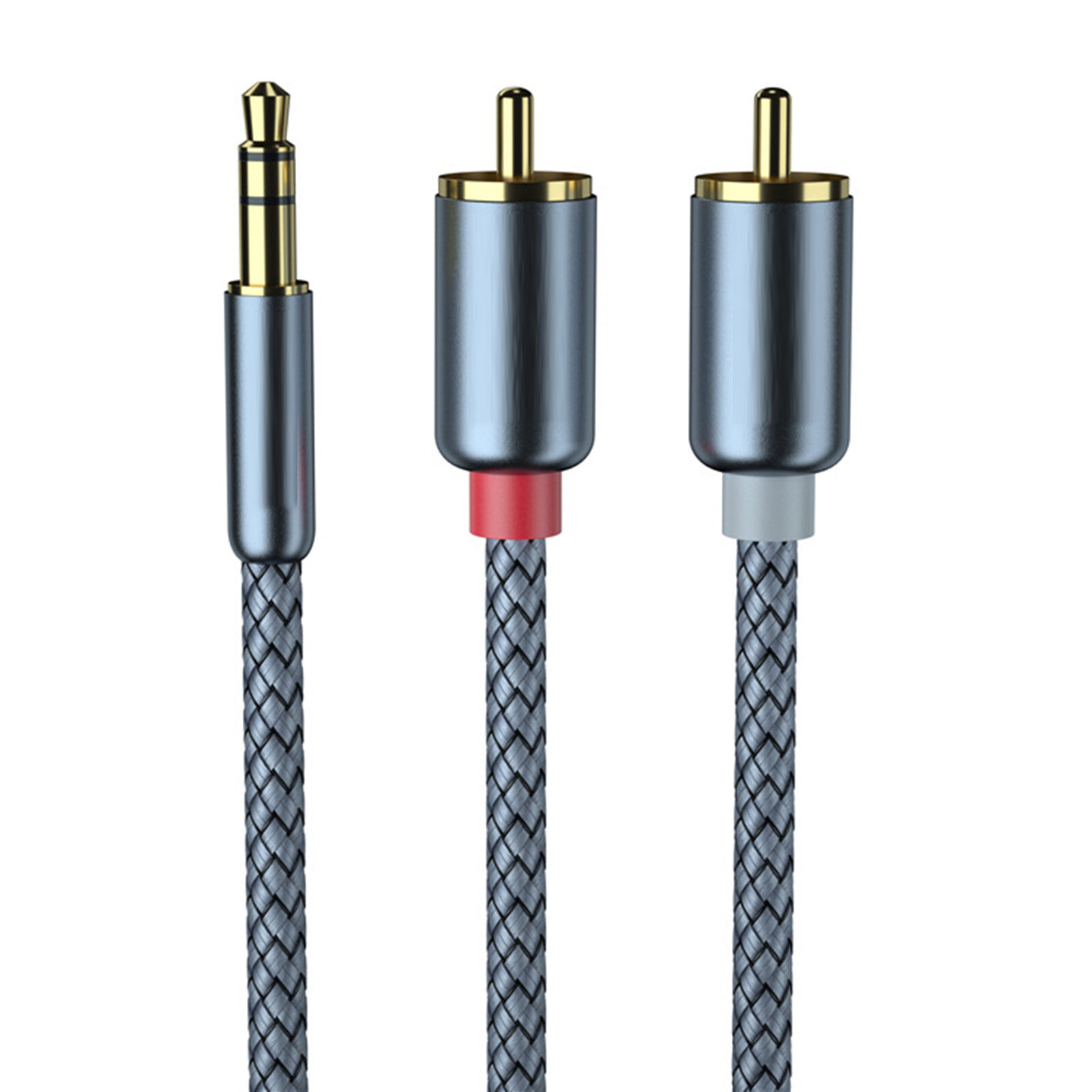 3.5mm Jack to 2 Male Interface Adapter Cable for RCA Audio Computer Phone Converter Meter