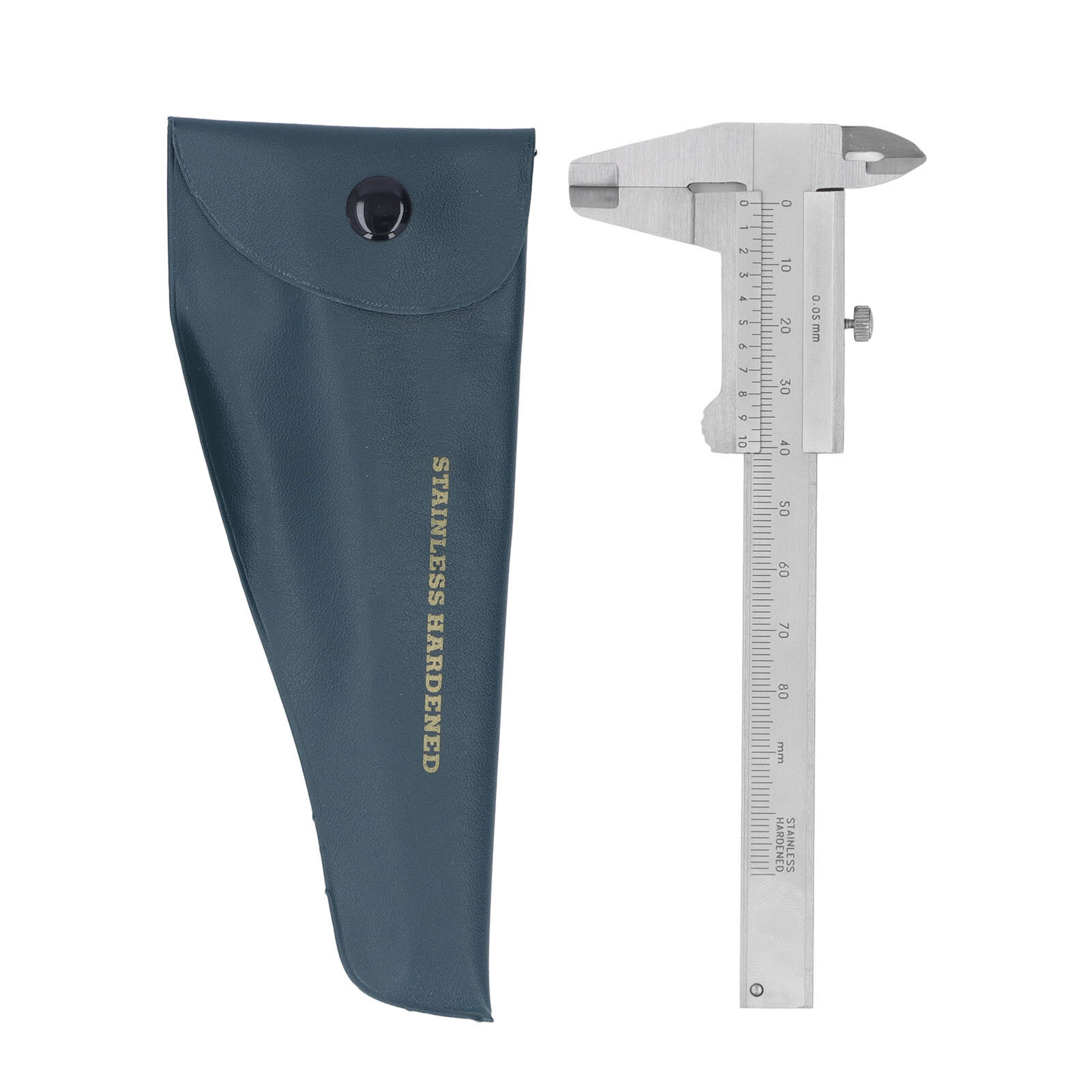 Карманный штангенциркуль с двойной шкалой из нержавеющей стали для измерения глубины ступеней от 0 до 80 мм (0,05 мм).