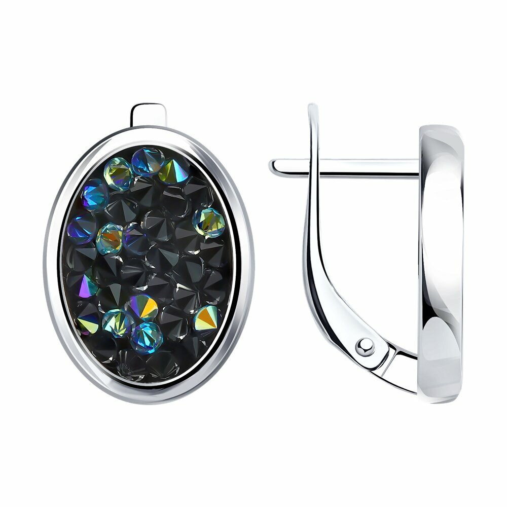 Серьги, серебро, 925 проба, кристалл