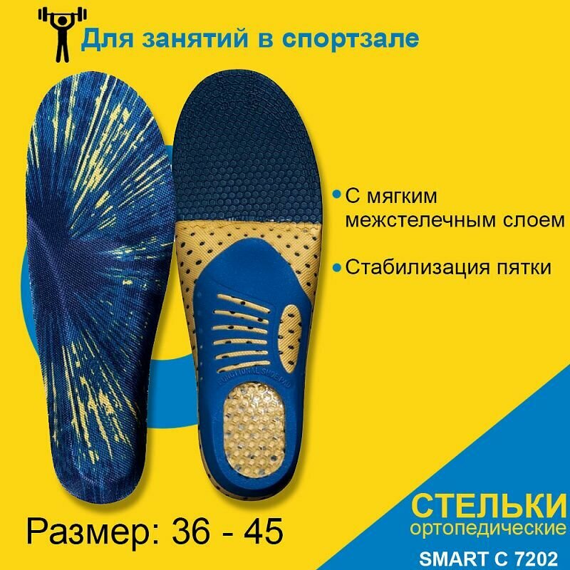 С 7202 р.40 Стельки (полустельки) ортопедические Comforma SPORT SMART, серый