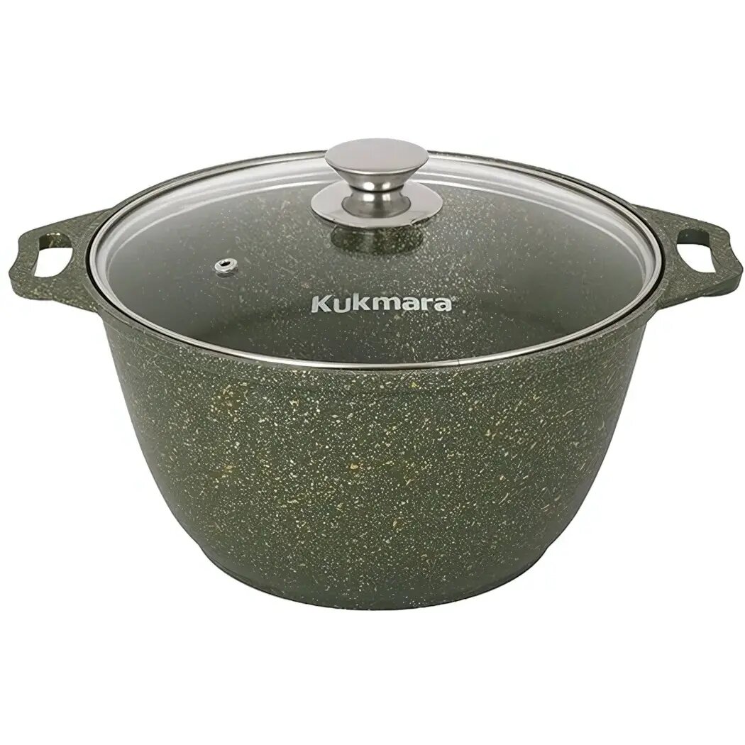 Кастрюля 4л «Trendy style», антипригарная, зеленая, со стеклянной крышкой