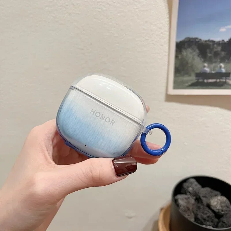 Для Honor Earbuds X6 TWS градиент ярких цветов мягкий силиконовый чехол для наушников с крючком защитный рукав от падения аксессуары