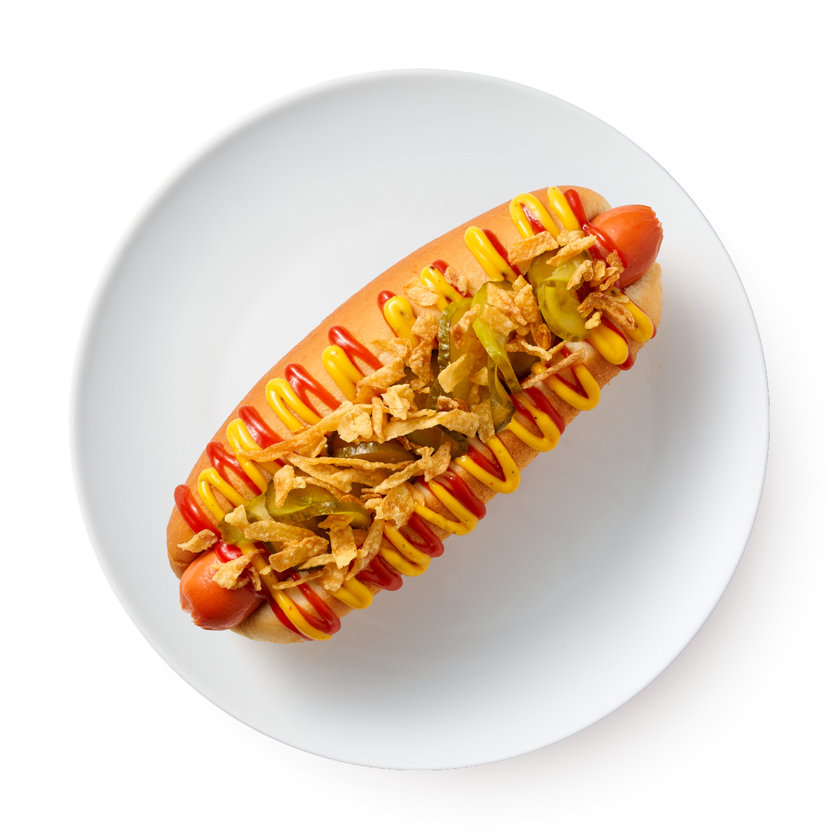 Хот-дог Грабли "Датский", с маринованными огурцами и жареным луком, 135 г