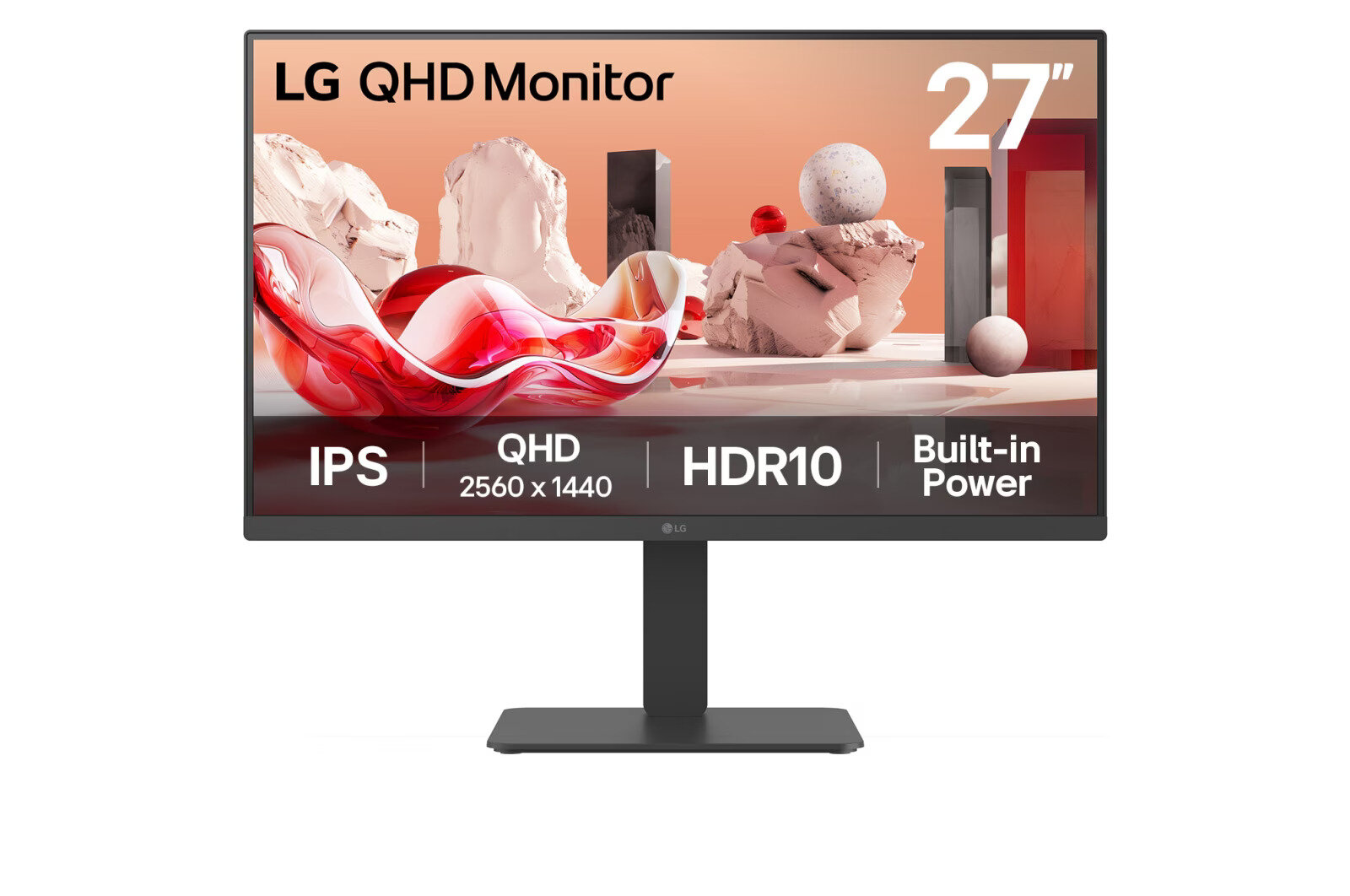 Монитор LG 27BA45QB-B, ЖК, 27", 2560х1440, IPS, Flicker Free, черный