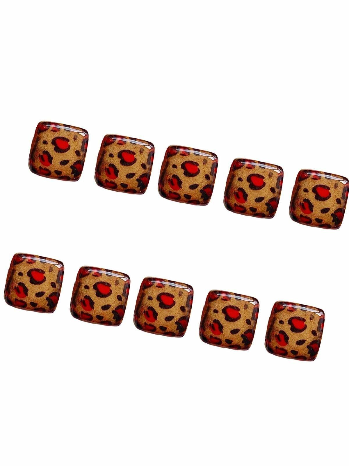 Набор для шитья одежды,10 шт, акриловые квадратные пятна DIY квадратного цвета, вышитые бисером-коричневый