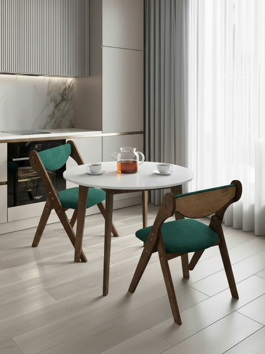 Набор стульев для кухни и гостиной со спинкой мягкие, деревянные кресла / 2 штуки