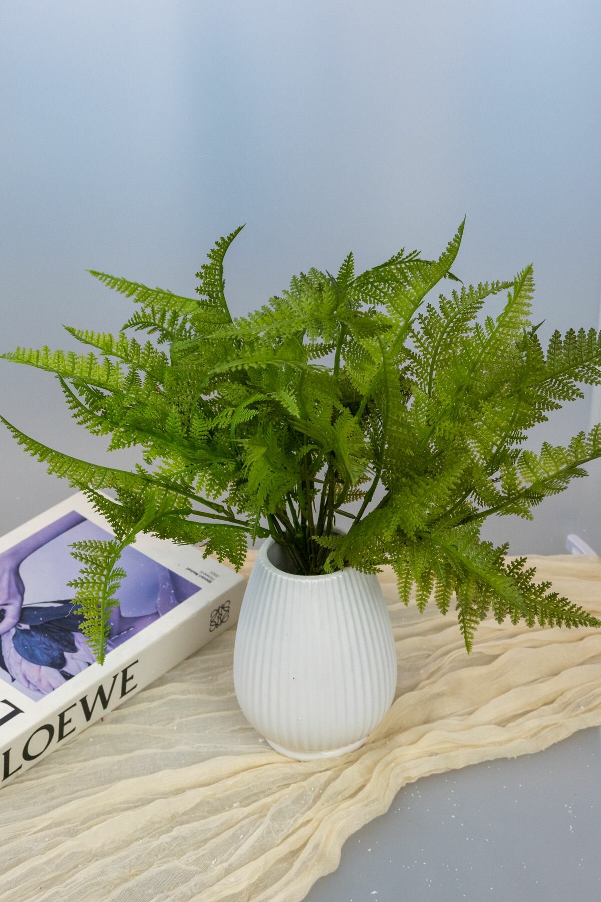 Папоротник искусственный 2 куста премиум для декора интерьера в кашпо на улицу 40 см цветы для сада