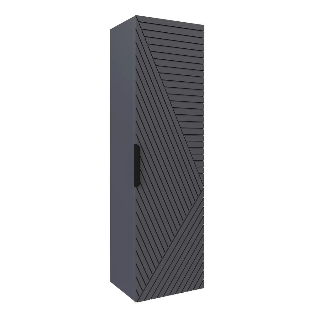 Шкаф-пенал для ванной Grossman Блисс 40 L/R подвесной, 40 см, серый, матовый, с дверками, из МДФ