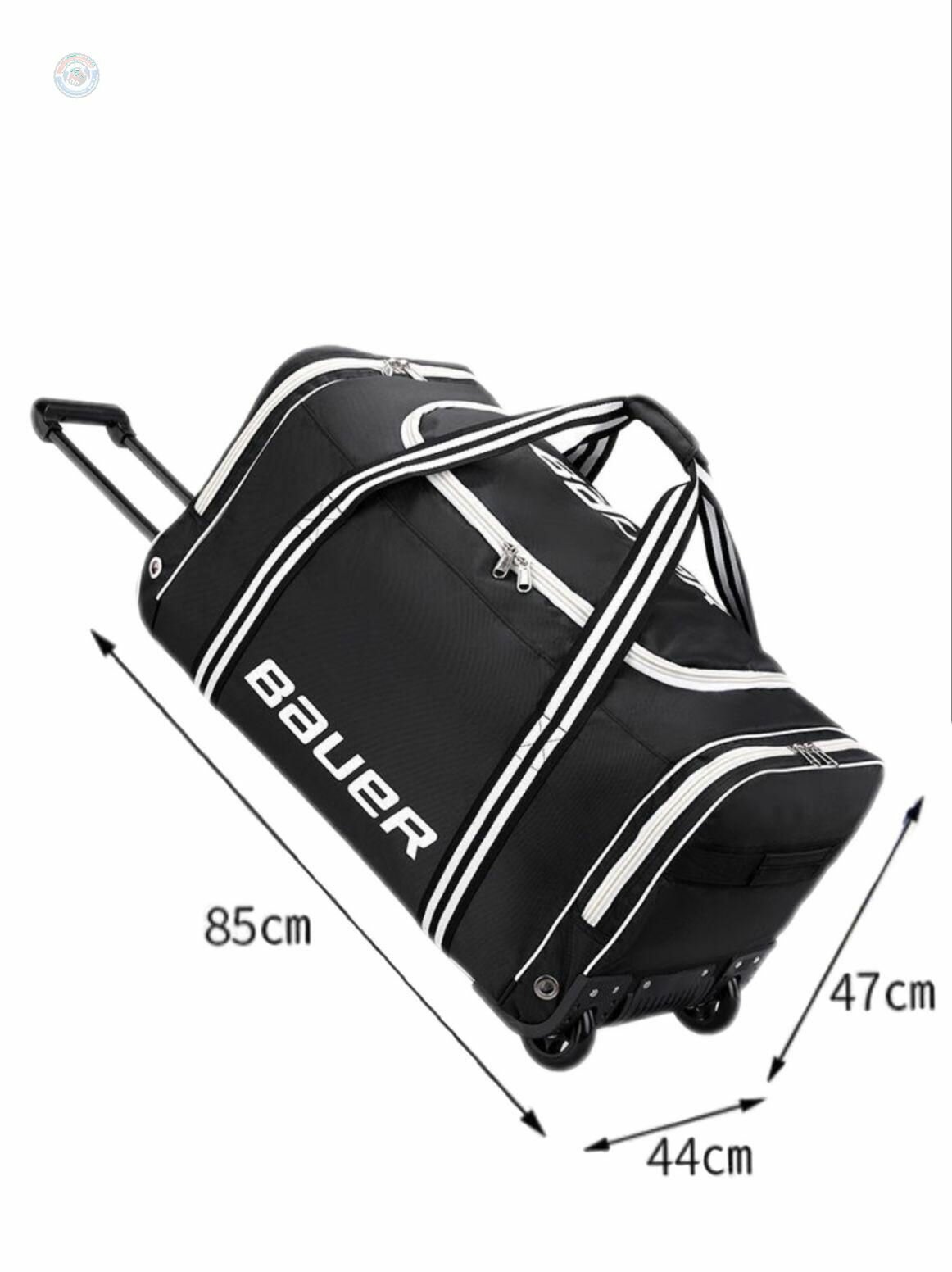 Хоккейный баул на колесах для экипировки вместительный и прочный с удобной ручкой для транспортировки